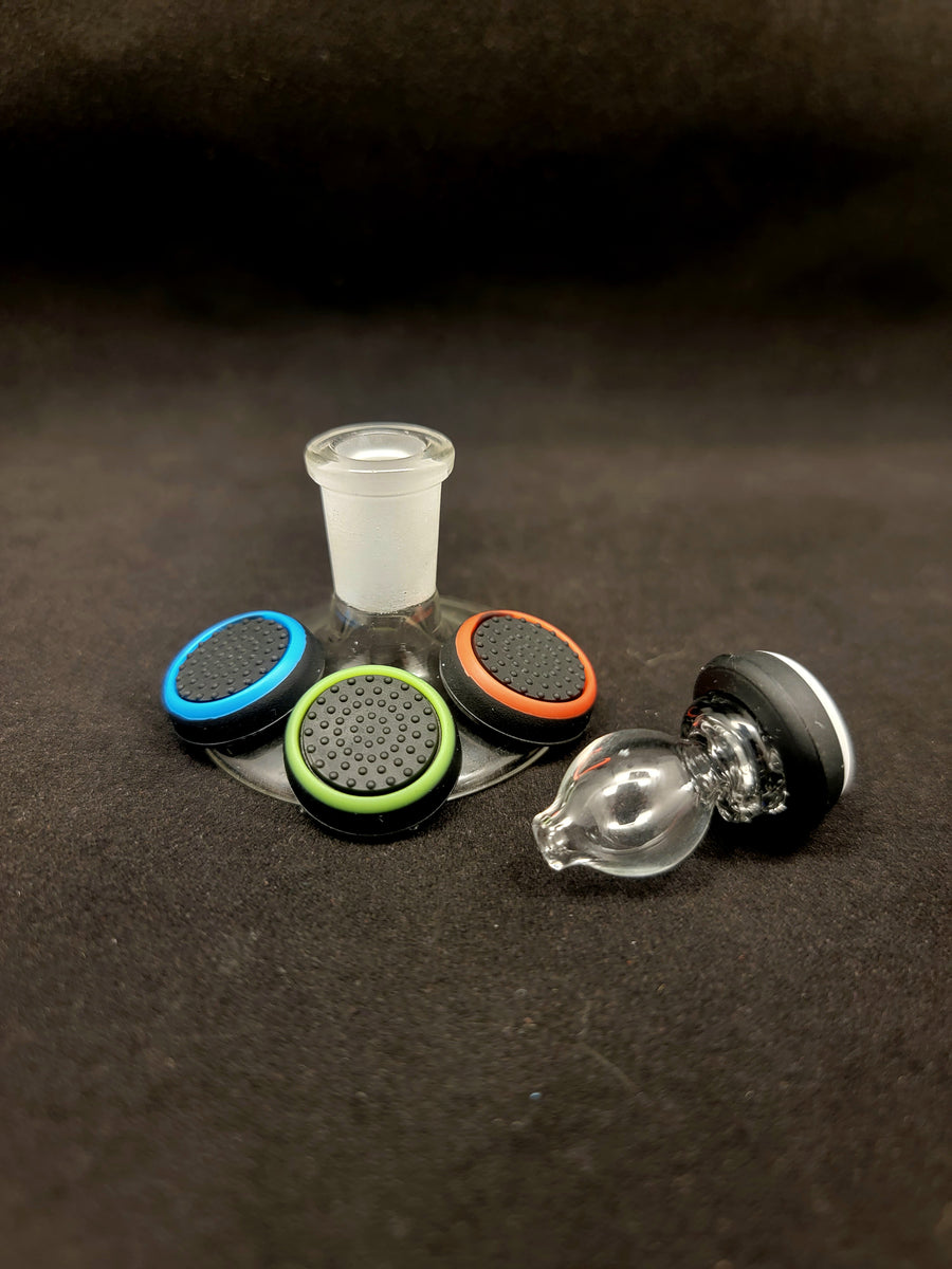 SpaceWalker Glass Small Peak Bubble Carb Caps w. Changeable Silicone G ...