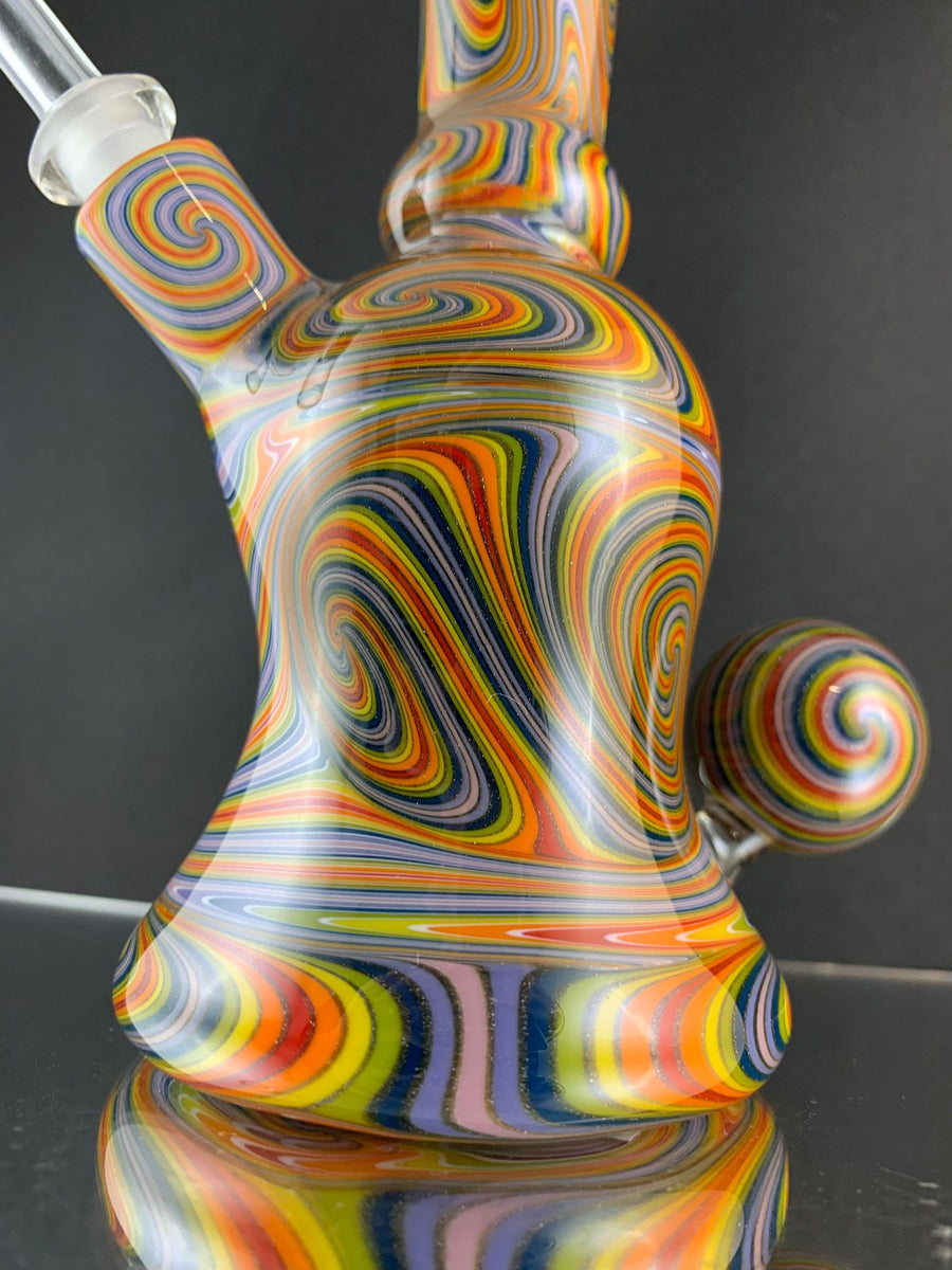 Parison Glass Rainbow Lineworked Rig 141 – The HardKore HeadShop