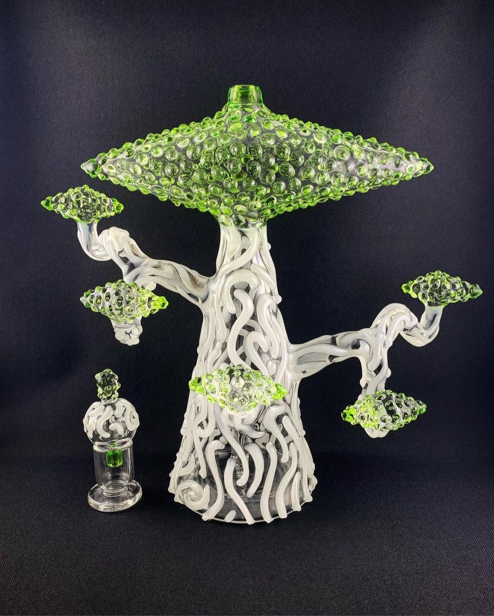 Lu Glass Medium White Bonsai Tree Rig – The HardKore HeadShop