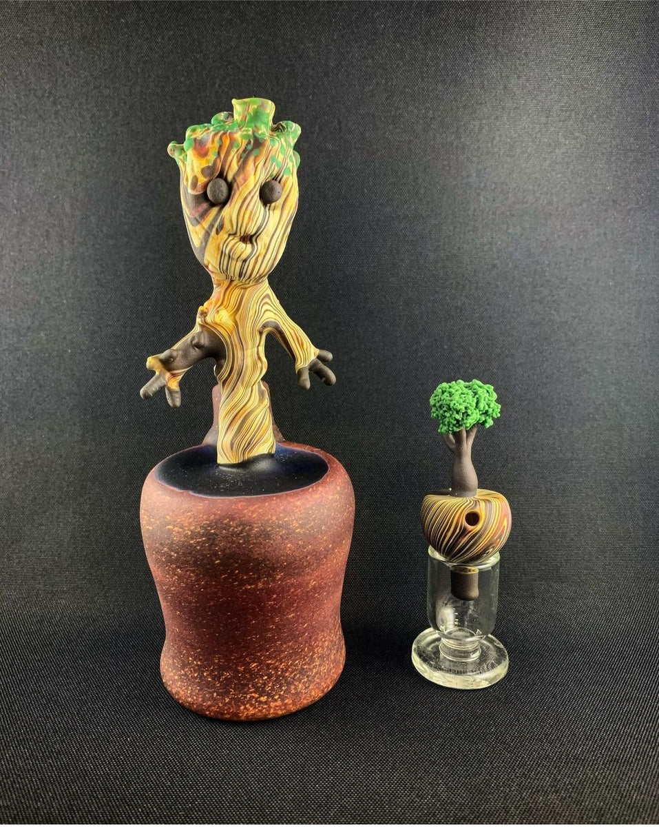 Wazoo Glass BABY GROOT RIG W CAP – The HardKore HeadShop